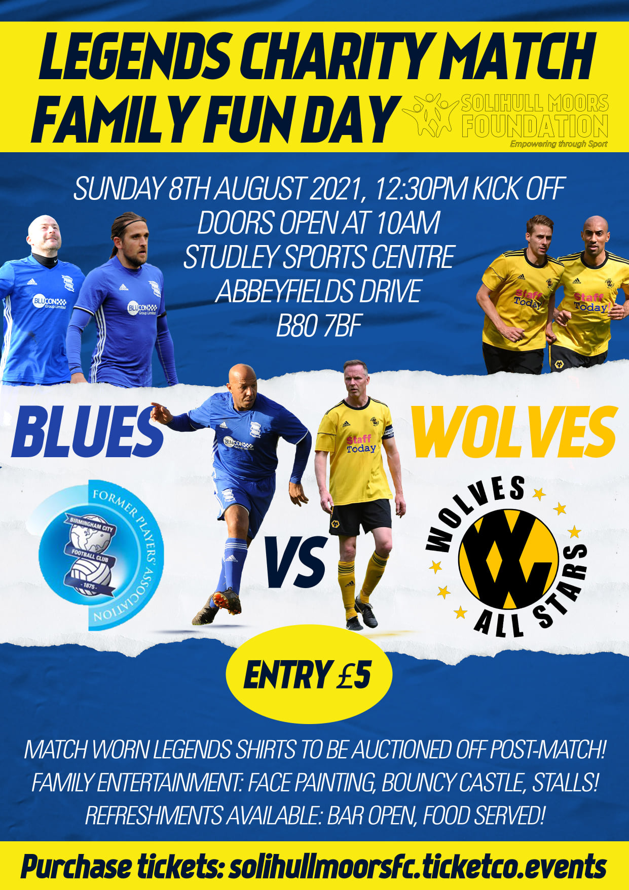 Legends Charity Match & Family Fun Day - Studley Sports Centre